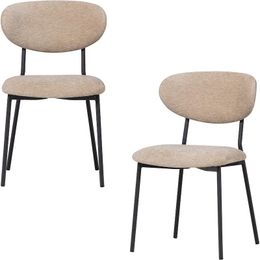 Woood Esszimmerstuhl &raquo;Kjeld stapelbar mit Bezug und Metallgestell, B 47 x T 53 x H 79 cm&laquo; (Set) 2 Stk.(Set, 2 St) Chenille, Tragkraft 120 kg, Geringe 