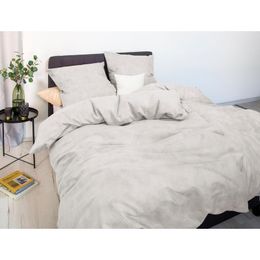 Irisette Bettw&auml;sche &raquo;Feel 8236&laquo; 2 Stk. kuschelig weich und w&auml;rmend silber Feinbiber, Obermaterial: 100% Baumwolle B/L: 155cm x 220cm, 1 Stk., 1 Stk., Feinbiber