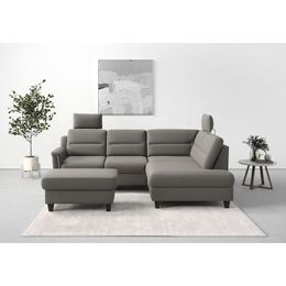 Sit & More sit&more Ecksofa &raquo;Far&ouml; L-Form&laquo; inklusive Federkern, wahlweise mit Schlaffunktion und Bettkasten braun B/H/T: 251cm x 90cm x 187cm, Luxus-Microfaser 