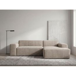 WERK2 Ecksofa &raquo;Zeus-L Breite: 253 cm, modern & zeitlos, bequemes Sofa&laquo; Curvy Trend Ecksofa mit urbaner Optik grau 90% Polyester, 10% Nylon B/H/T: 