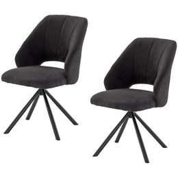Jockenh&ouml;fer Drehstuhl &raquo;Fabrizio&laquo; (Set) 2 Stk.4-Fuss-Stuhl, inklusive Drehfunktion (360&deg;), bis 150kg belastbar schwarz B/H/T: 50cm x 87cm x 65cm, 2 Stk., 