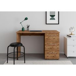 VOGL M&ouml;belfabrik Schreibtisch &raquo;Tobi, mit 3 Schubk&auml;sten&laquo; optional mit Tastaturauszug, Breite 115 cm braun B/H/T: 115cm x 73cm x 56cm, ohne Auszug, ohne