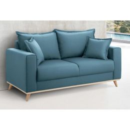 Home Affaire 2-Sitzer &raquo;Edina&laquo; auch in Baumwollmix-Bezug, im skandinavischem Stol blau Webstoff (100% Polyester);Baumwollmix (50% Baumwolle, 50% 