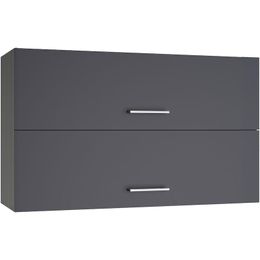 KOCHSTATION Klapph&auml;ngeschrank &raquo;KS-Milan&laquo; Klapph&auml;ngeschrank 100 cm, matte oder hochgl&auml;nzende Fronten grau Holzwerkstoff grafitgrau, B/H/T: 100cm x 57cm