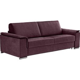 Egoitaliano 2,5-Sitzer &raquo;Cecilia, modern & elegant, erstklassiger Sitzkomfort, Breite 234cm&laquo; mit verchromten Metallf&uuml;&szlig;en lila B/H/T: 234cm x 85cm x 102cm, Luxus-