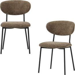Woood Esszimmerstuhl &raquo;Kjeld stapelbar mit Bezug und Metallgestell, B 47 x T 53 x H 79 cm&laquo; (Set) 2 Stk.(Set, 2 St) Chenille, Geringe 