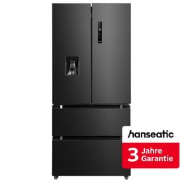 Hanseatic French Door &raquo;HFD18983CWDBI&laquo; 190 cm hoch 83 cm breit silber Wasserspender