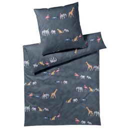 Elegante Bettw&auml;sche &raquo;Parade&laquo; 2 Stk. angenehmes Hautgef&uuml;hl blau Mako-Satin, Obermaterial: 100% Baumwolle B/L: 155cm x 220cm, 1 Stk., 1 Stk., Mako-Satin, B/L: 