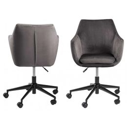 ACTONA GROUP Esszimmerstuhl &raquo;Drehstuhl&laquo; () Schreibtischstuhl mit Samtbezug, 5-Sterne-Fu&szlig;kreuz, Sitzh&ouml;he: 44-54 cm grau 100% Polyester B/H/T: 58cm x 