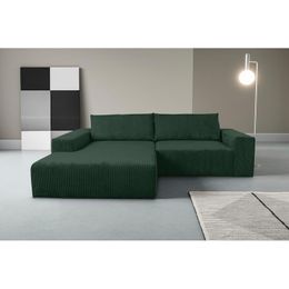 WERK2 Ecksofa &raquo;Rio 262 x 188 cm modern und bequem&laquo; Cord, L-Form gr&uuml;n 90% Polyester, 10% Nylon B/H/T: 262cm x 83cm x 188cm, Cord, Ottomane links