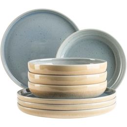 M&auml;ser M&Auml;SER Tafelservice &raquo;CANDY, aus Steinzeug&laquo; Teller Set, Geschirr-Set, Service blau Steinzeug 8 Stk.