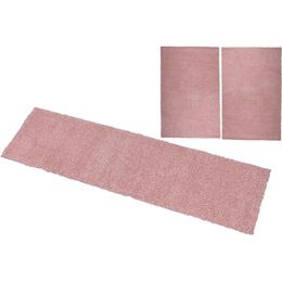 Bruno Banani Bettumrandung &raquo;Shaggy Soft&laquo; H&ouml;he 30 mm 3 Stk. tlg. gewebt, Uni-Farben, besonders weich, Bettvorleger, L&auml;ufer-Set rosa Obermaterial: 100% Polypropylen 