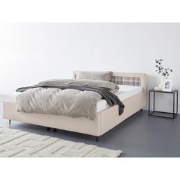 Home Affaire Polsterbett &raquo;Scotland&laquo; beige 100% Polyester Liegefl&auml;che L&auml;nge B: 200cm x 160cm, Webstoff, H&ouml;he Bett: 75cm H&ouml;he Bettseite: 40cm H&ouml;he 