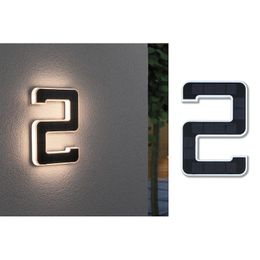 Paulmann LED Au&szlig;en-Wandleuchte &raquo;Solar Hausnummer&laquo; LED-Modul 1 Stk. Warmwei&szlig; LED-Modul, Hausnummern, Buchstaben w&auml;hlbar, Akku wechselbar schwarz 1, H: 23cm, 1 