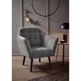 ED EXCITING DESIGN Sessel &raquo;Max&laquo; grau 100% Polyester Microvelours, B/H/T: 84cm x 87cm x 70cm