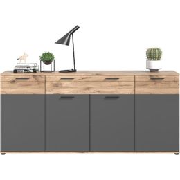 Home Affaire Sideboard &raquo;Riga&laquo; Breoite 200 cm braun B/H/T: 200cm x 91cm x 40cm, 1 Stk., 4 Stk.