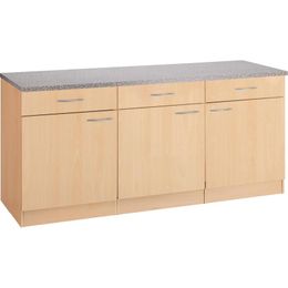 Wiho-K&uuml;chen wiho K&uuml;chen Unterschrank &raquo;Kiel&laquo; 180 cm breit grau B/H/T: 180cm x 85cm x 60cm, Schubladen: 3 Stk. T&uuml;ren: 3 Stk.