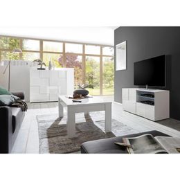 Home Affaire Lowboard &raquo;Dama Breite 121 cm, TV-Board 1 T&uuml;r, 1 Schubkasten, TV-Schrank&laquo; Front in 3D-Optik, grifflos, verschiedene Farben wei&szlig; 