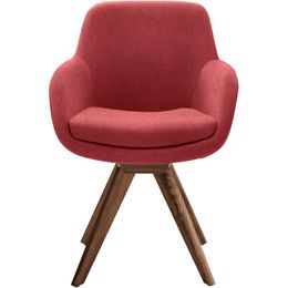 Musterring Esszimmerstuhl &raquo;Tavia&laquo; (Set) 2 Stk.Stativgestell Wildnussbaum, Drehfunktion optional, diverse Farben rot B/H/T: 62cm x 86cm x 66cm, 2 Stk., 