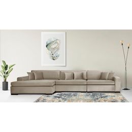 Home Affaire Ottomane &raquo;Skara L-Form&laquo; Lounge-Sofa mit Federkernpolsterung, in vielen Bezugsvarianten beige 100% Polyester B/H/T: 310cm x 86cm x 100cm, 