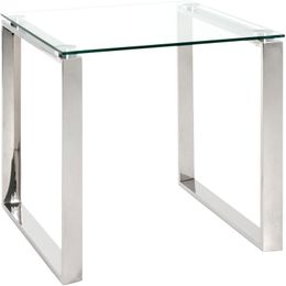 HAKU Beistelltisch &raquo;Sofatisch, Wohnzimmertisch&laquo; 1 Stk. tlg. quadratisch - aus Metall Silber B/T/H 55/55/55 cm grau B/H/T: 55cm x 55cm x 55cm, Gestell 