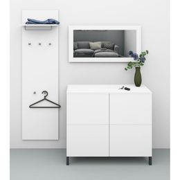 borchardt M&ouml;bel borchardt M&ouml;bel Garderoben-Set &raquo;Haama 3-teilig mit Kommode, Wandpaneel und Spiegel&laquo; wei&szlig; Einheitsgr&ouml;&szlig;e