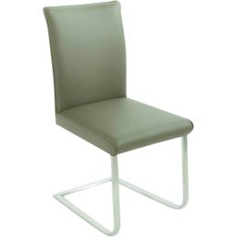 K+w Komfort & Wohnen K+W Komfort & Wohnen Freischwinger &raquo;Santos III&laquo; () mit Sattlernaht, Gestell aus Edelstahl, hochwertiger Sitzkomfort beige B/H/T: 47cm x 99cm x 62cm, 