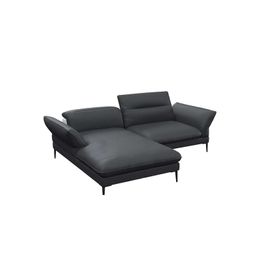 FLEXLUX Ecksofa &raquo;Salino, Funktionssofa mit Recamiere, Relaxsofa, Ecksofa&laquo; Sofa mit Arm- und Kopfteil-Verstellungen, Kaltschaum & Stahl-Wellen schwarz 