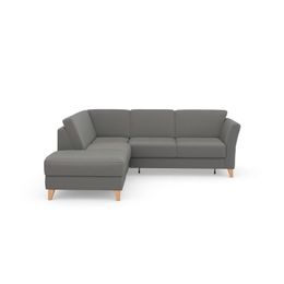 Sit & More sit&more Ecksofa &raquo;Visby L-Form&laquo; Wahlweise mit Schlaffunktion und Stauraum, frei im Raum stellbar grau B/H/T: 248cm x 87cm x 213cm, Struktur fein, 