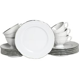 Creatable Kaffeeservice &raquo;Maria Theresia, KaffeeService 18-tlg&laquo; Traditionelle Porzellanform silber Porzellan 18 Stk.