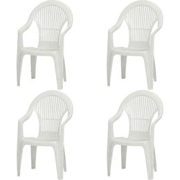 siena GARDEN Gartensessel &raquo;Vega&laquo; Set, 4 Stk. tlg. wei&szlig; B/H/T: 55cm x 93cm x 49cm