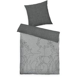Tom Tailor HOME Wendebettw&auml;sche &raquo;Lennart in Gr. 135x200, 155x220 oder 200x200 cm, ideal f&uuml;r Weihnachten&laquo; 2 Stk. Flanell kuschelig warm im Winter, 