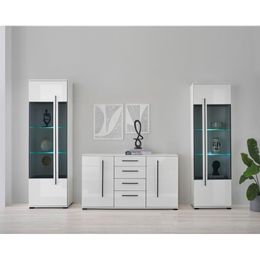 Home Affaire Wohnwand &raquo;Cantara, Anbauwand, Wohnzimmer-Set, in Eiche Evoke, Wei&szlig; oder Kaschmir&laquo; Set wei&szlig; Holzwerkstoff B/H/T: 290cmcm x 270cmcm x 