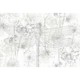 ARCHITECTS PAPER Fototapete &raquo;Atelier 47 Dragon Fly 2&laquo; floral glatt Vlies, Wand, Schr&auml;ge, Decke grau Vlies B/L: 4m x 2,7m