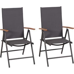 Merxx Gartensessel &raquo;Valenza&laquo; Set, 2 Stk. tlg. folierte Armlehnen in Holzoptik Bezug: 70% Kunststoff, 30% Polyester B/H/T: 57,5cm x 105cm x 66cm