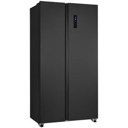 Exquisit Side-by-Side &raquo;SBS46-040E inoxlook-az&laquo; 177 cm hoch 90 cm breit silber Einheitsgr&ouml;&szlig;e