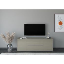 set one by Musterring Lowboard &raquo;Reno&laquo; 1 Stk. tlg. Mit Gleitern und in verschiedenen Farben erh&auml;ltlich beige Glas, Holzwerkstoff B/H/T: 182cm x 63cm x 