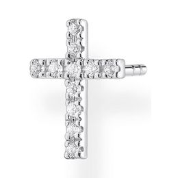 Thomas Sabo Damen Thomas Sabo Single-Ohrstecker &raquo;Kreuz&laquo; mit Zirkonia (synth.) bunt Silber 925 (recycelt)
