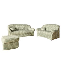 DOMO collection Polstergarnitur &raquo;Bahia zeitlos & elegantes Sofa, bequem&laquo; Set, Microfaser, natur gr&uuml;n Luxus-Microfaser, Inklusive Federkern