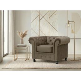 Home Affaire Sessel &raquo;BRONNOY Chesterfield Sessel mit aufwendiger Knopfheftung, Breite 108cm&laquo; Polstersessel mit geschwungenen Armlehnen, Chesterfield-