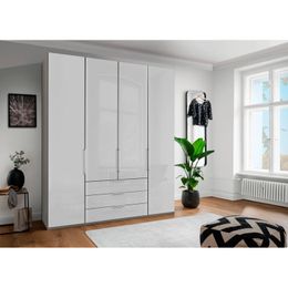 Wiemann Faltt&uuml;renschrank &raquo;Monaco&laquo; mit Glasfront sowie hochwertigen Beschl&auml;gen grau Floatglas, Holzwerkstoff B/H/T: 197,4cm x 216cm x 58cm, Schubladen: