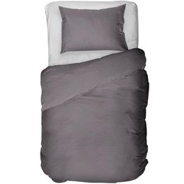 Kayori Bettw&auml;sche &raquo;Saya&laquo; 2 Stk. 100% Mako Satin grau Mako-Satin, Obermaterial: 100% Baumwolle B/L: 155cm x 220cm, 1 Stk., 1 Stk., Mako-Satin, B/L: 