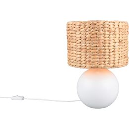 Trio Leuchten Tischleuchte &raquo;VINA, Keramik Tischleuchte mit Lampenschirm aus Seegras&laquo; E27 1 Stk. warmwei&szlig; - kaltwei&szlig; exkl 1x E27 max 40W beige 1, &Oslash; 