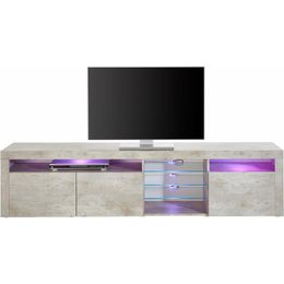 borchardt M&ouml;bel borchardt M&ouml;bel Lowboard &raquo;Santa F&eacute;, TV-Schrank 200 cm breit&laquo; Breite 200 cm grau Holzwerkstoff B/H/T: 200cm x 49cm x 35cm, 3 Stk.