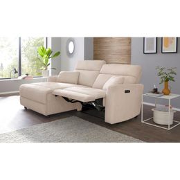 OTTO home Ecksofa &raquo;JENNA L-Form, 209cm - OTTO. Verl&auml;ssliche Qualit&auml;t.&laquo; manuelle o. elektrische Relaxfunktion, USB A/C, weicher Sitz, Cord. beige 90% 