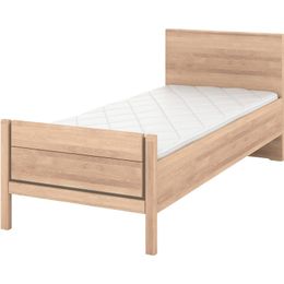 Musterring Holzbett &raquo;Sorrent, Bettgestell, Bettrahmen, teilmassiv Eiche&laquo; Eiche teilmassiv, Liegeh&ouml;henverstellung, Stollenfu&szlig;teil braun L&auml;nge B: 210cm x 90cm