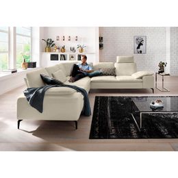 W.Schillig Ecksofa &raquo;valentinoo, Designsofa, elegant und bequem, L-Form&laquo; mit Sitztiefenverstellung, Breite 318 cm grau Longlife Xtra-Leder Z59: 