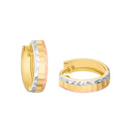 Amor Damen Paar Creolen &raquo;2013733&laquo; rosa Gelbgold 375