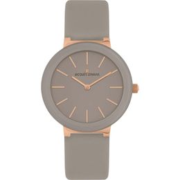 Jacques Lemans Damen Quarzuhr &raquo;Monaco&laquo; Armbanduhr, Damenuhr, Crystexglas, Lederarmband beige Einheitsgr&ouml;&szlig;e