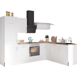 Optifit K&uuml;che &raquo;Ahus&laquo; 200 x 270 cm breit, wahlweise mit E-Ger&auml;ten, Soft Close Funktion wei&szlig; B/H/T: 270cm x 211,8cm x 60cm, ohne E-Ger&auml;te
